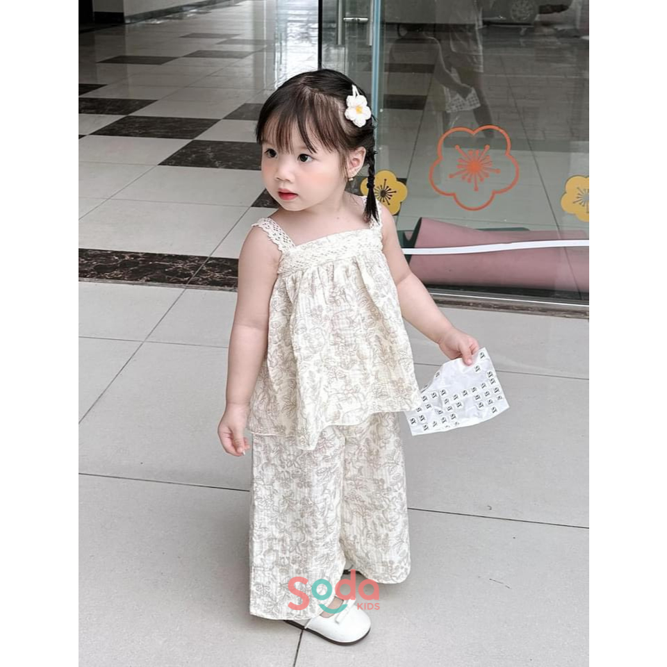 Set quần áo thiết kế bé gái phối ren tiểu thư Cici | Shopee Việt Nam