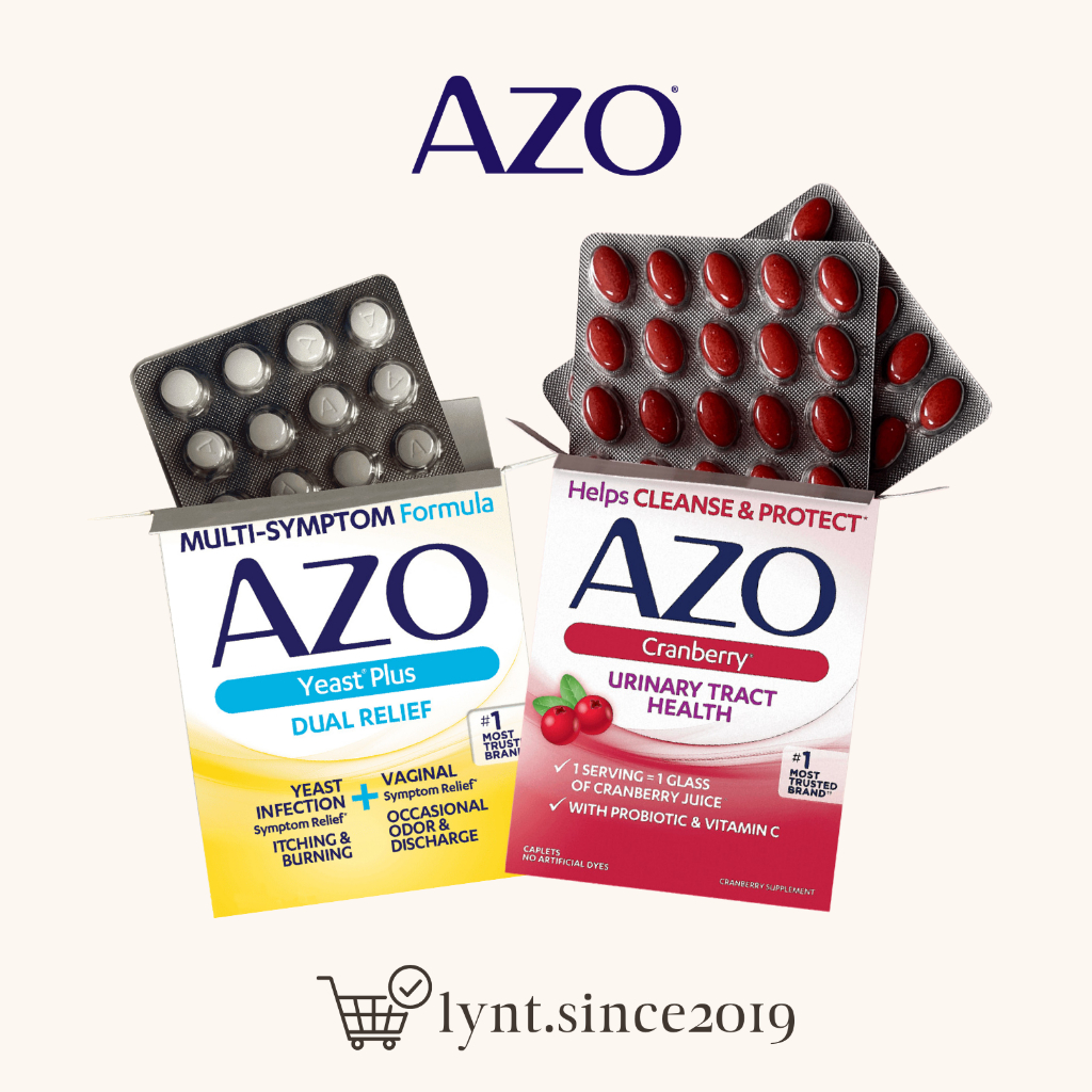 [BILL US] (Có che tên) Viên uống AZO Yeast Plus vàng/ Cranberry đỏ - hỗ trợ sức khoẻ cô bé và ...