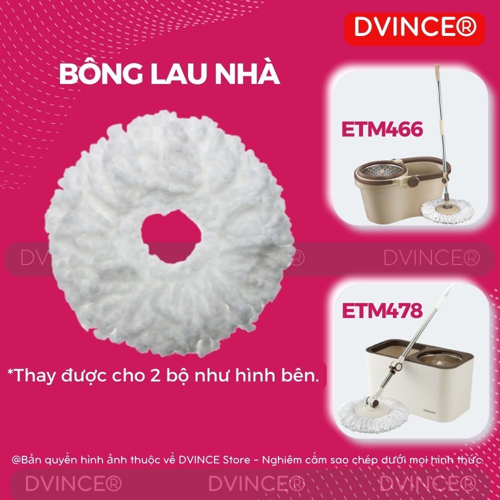 ⚡Bông lau nhà thay thế cho bộ lau nhà ETM466 | ETM478 | ETM440 | ETM970 ...