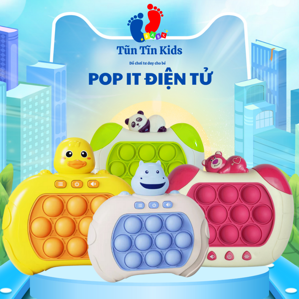 Pop it điện tử thế hệ mới, Máy Popit bấm nút âm nhạc có đèn nhiều cấp ...