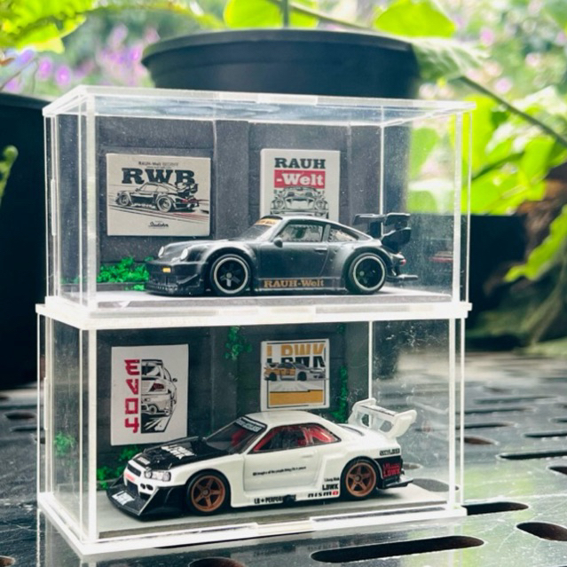 Sa Bàn Diorama Nissan LBWK, Porsche RWB tỉ lệ 1:64 tấm bảo vệ acrylic ...