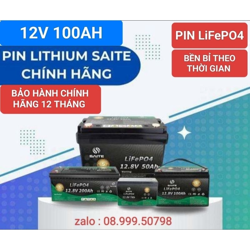 Pin Lithium LiPePO4 Saite 12V 100Ah | Shopee Việt Nam