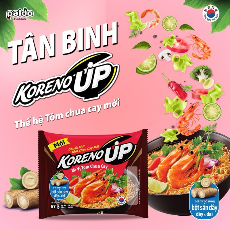 Mì koreno up tôm chua cay thùng 20 gói * 67gr | Shopee Việt Nam