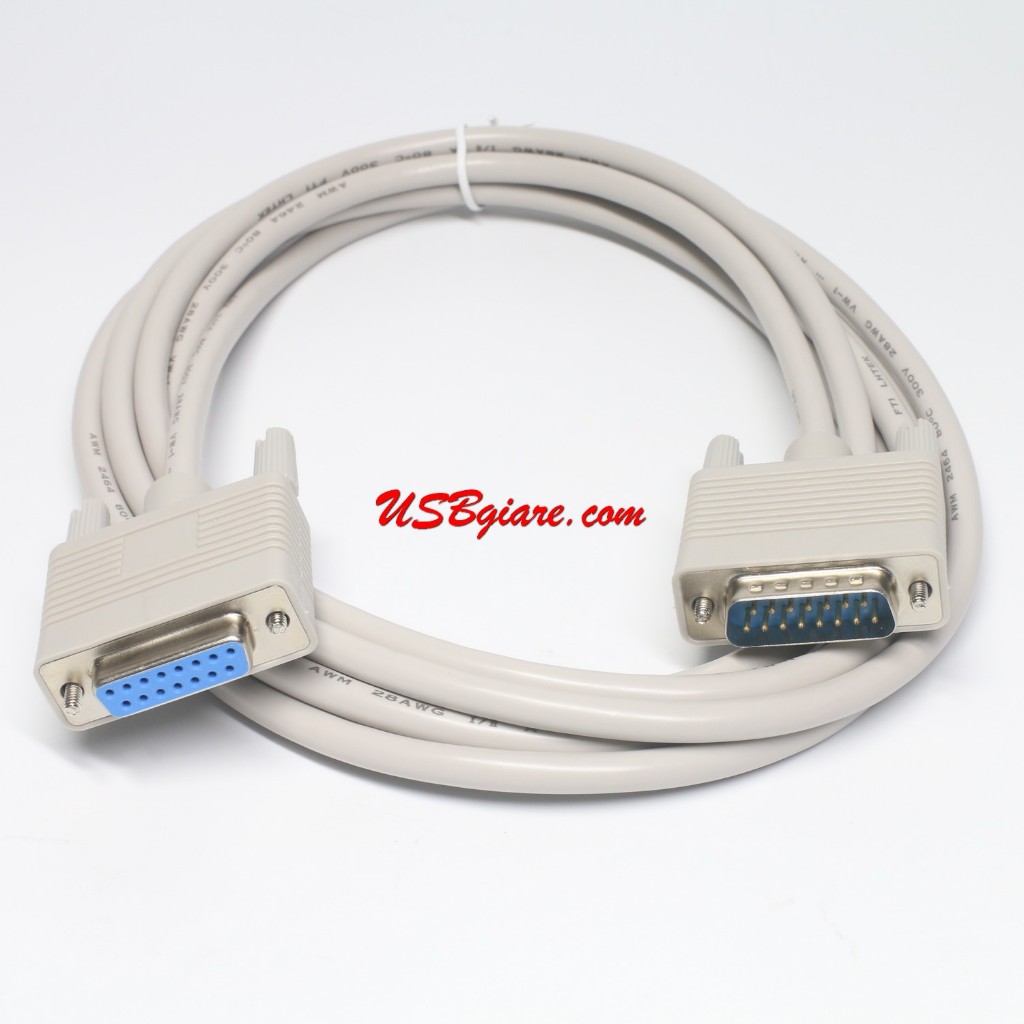 CÁP DB 15 ĐỰC CÁI NỐI DÀI 1.5M - 3M, CÁP COM 15 CHÂN 2 HÀNG PIN NỐI DÀI ...