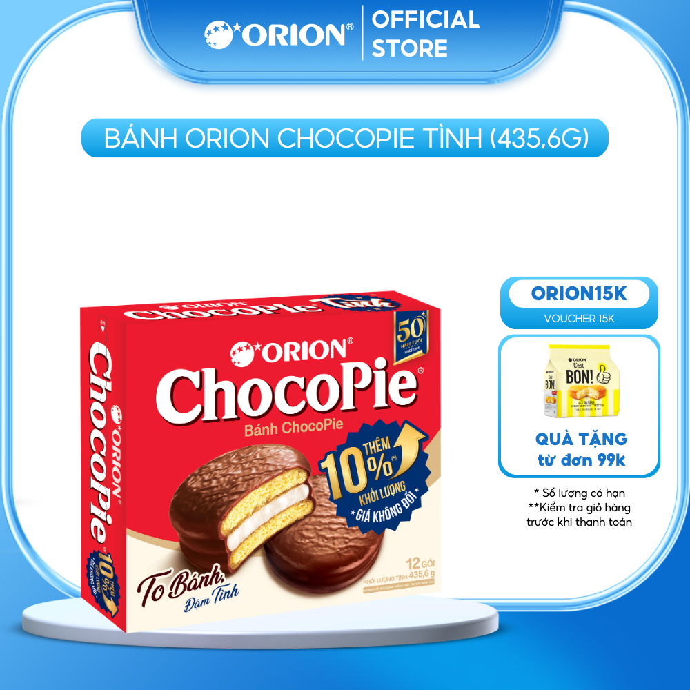 Hộp 12 gói bánh Orion ChocoPie Tình vị truyền thống (435.6G) | Shopee ...