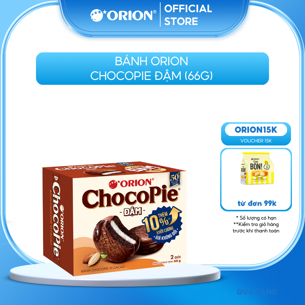 Hộp 2 gói bánh Chocopie Đậm Orion vị Ca Cao 66g (33g x 2 gói/hộp) | Shopee Việt Nam