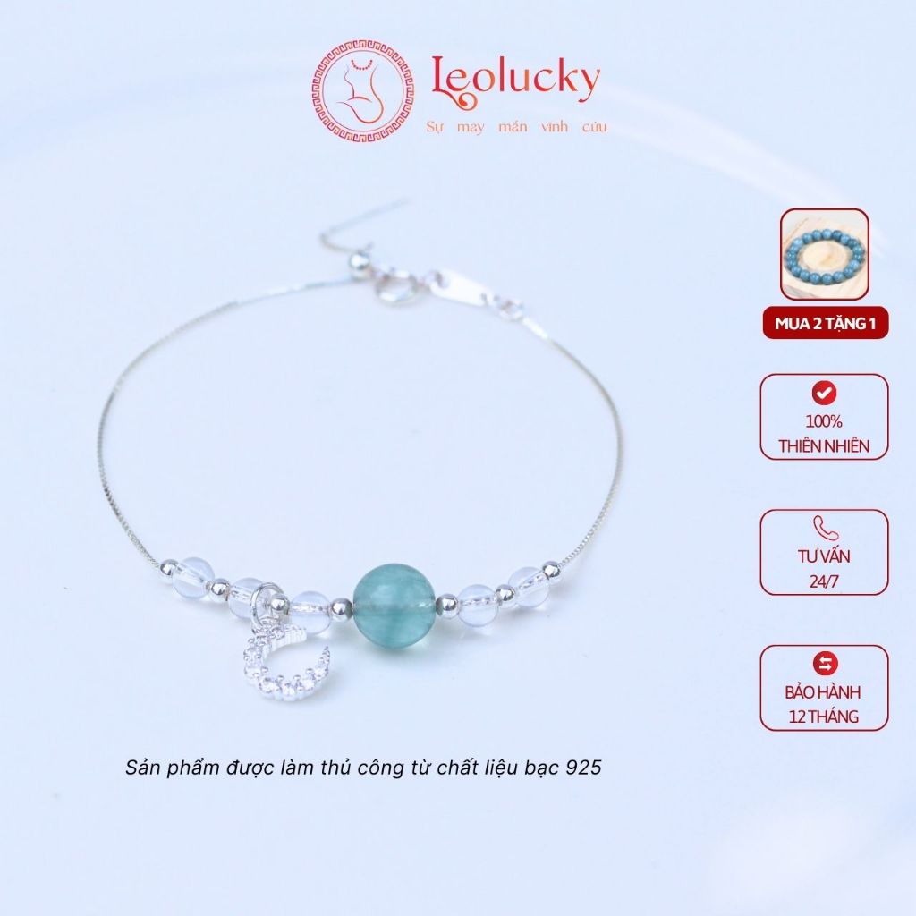 Lắc tay bạc nữ LEOLUCKY Revival charm trăng non tiếp thêm năng lượng ...
