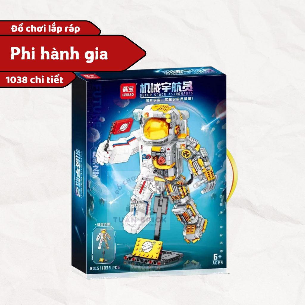 (Tặng 1 mini ngẫu nhiên) Đồ chơi mô hình lắp ráp phi hành gia Leibao 8015 với 1038 chi tiết ...