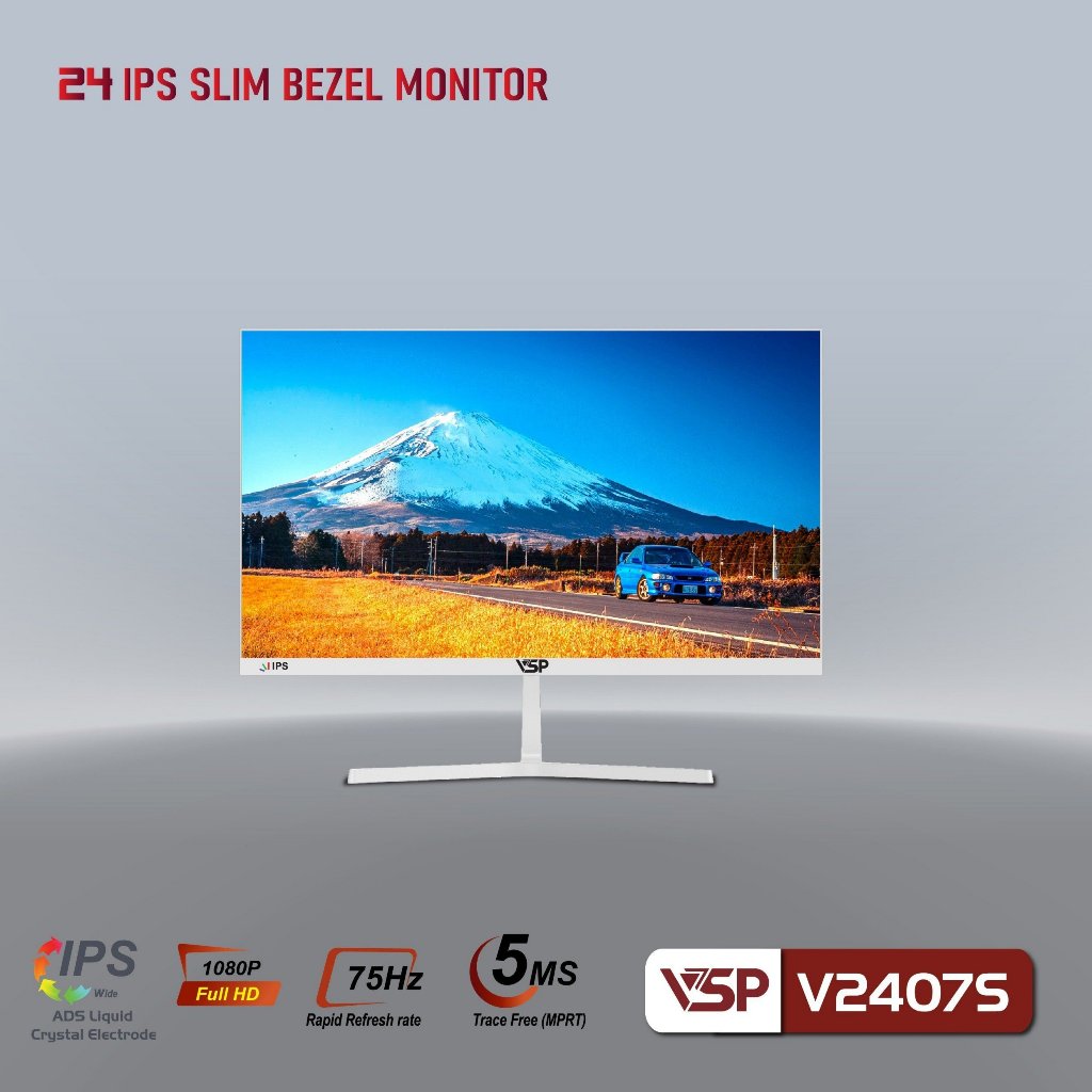 Màn hình VSP 24 inch IPS tràn viền V2407S (Full-HD, 75Hz, IPS 5ms ...
