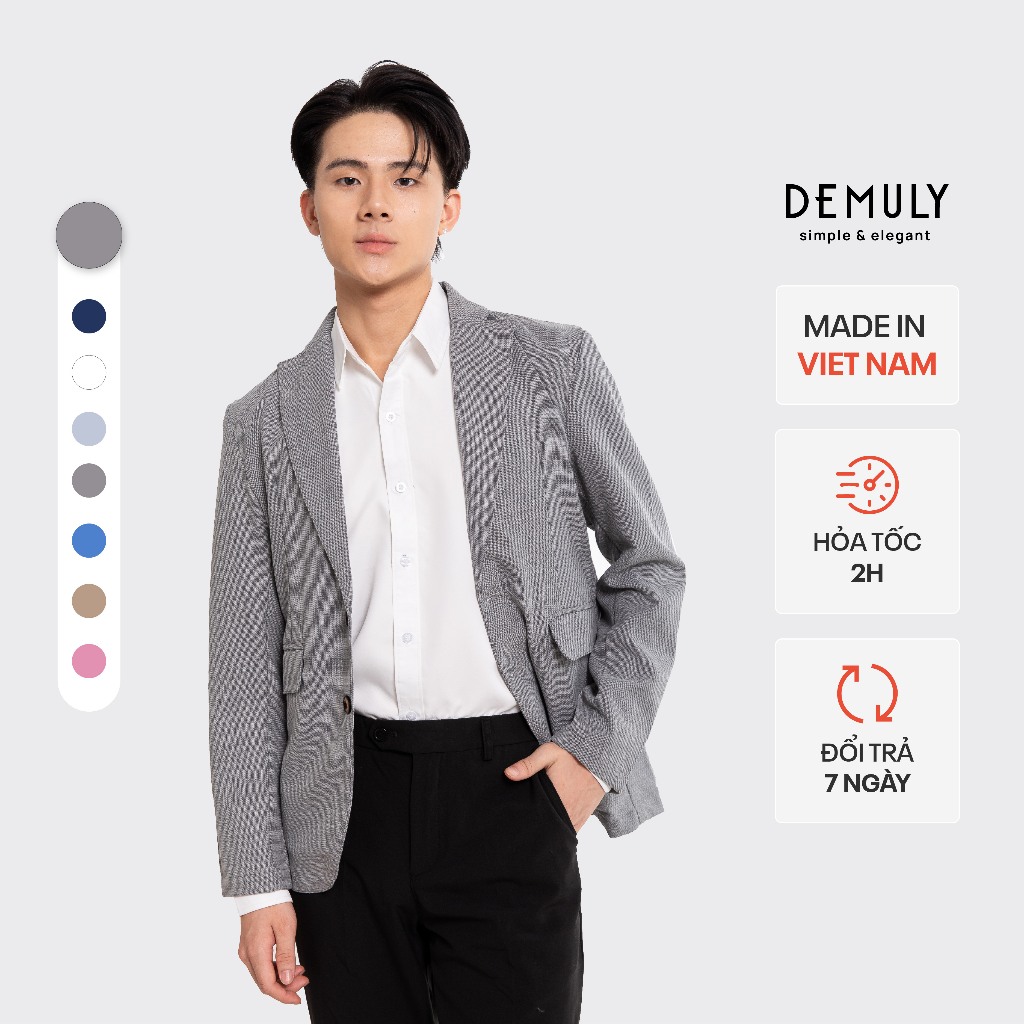 Áo blazer nam dài tay Demuly form regular thanh lịch thời thượng, chất ...