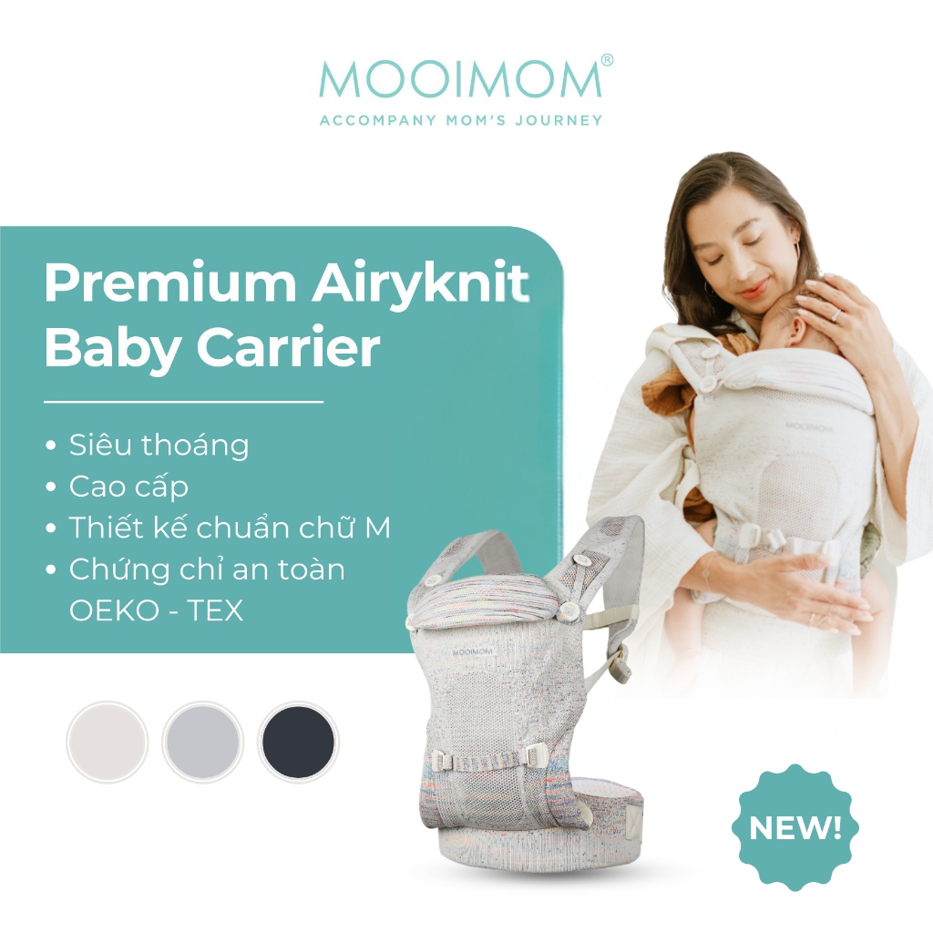 [CHÍNH HÃNG] Địu Cho Bé MOOIMOM Premium AiryKnit Baby Carrier Cao Cấp ...