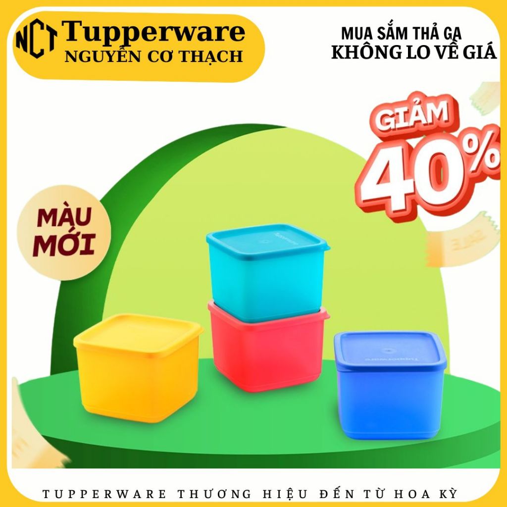 Tupperware- Bộ Hộp BQTP Medium Square Round 4 Hộp(1l) - Tupperware ...
