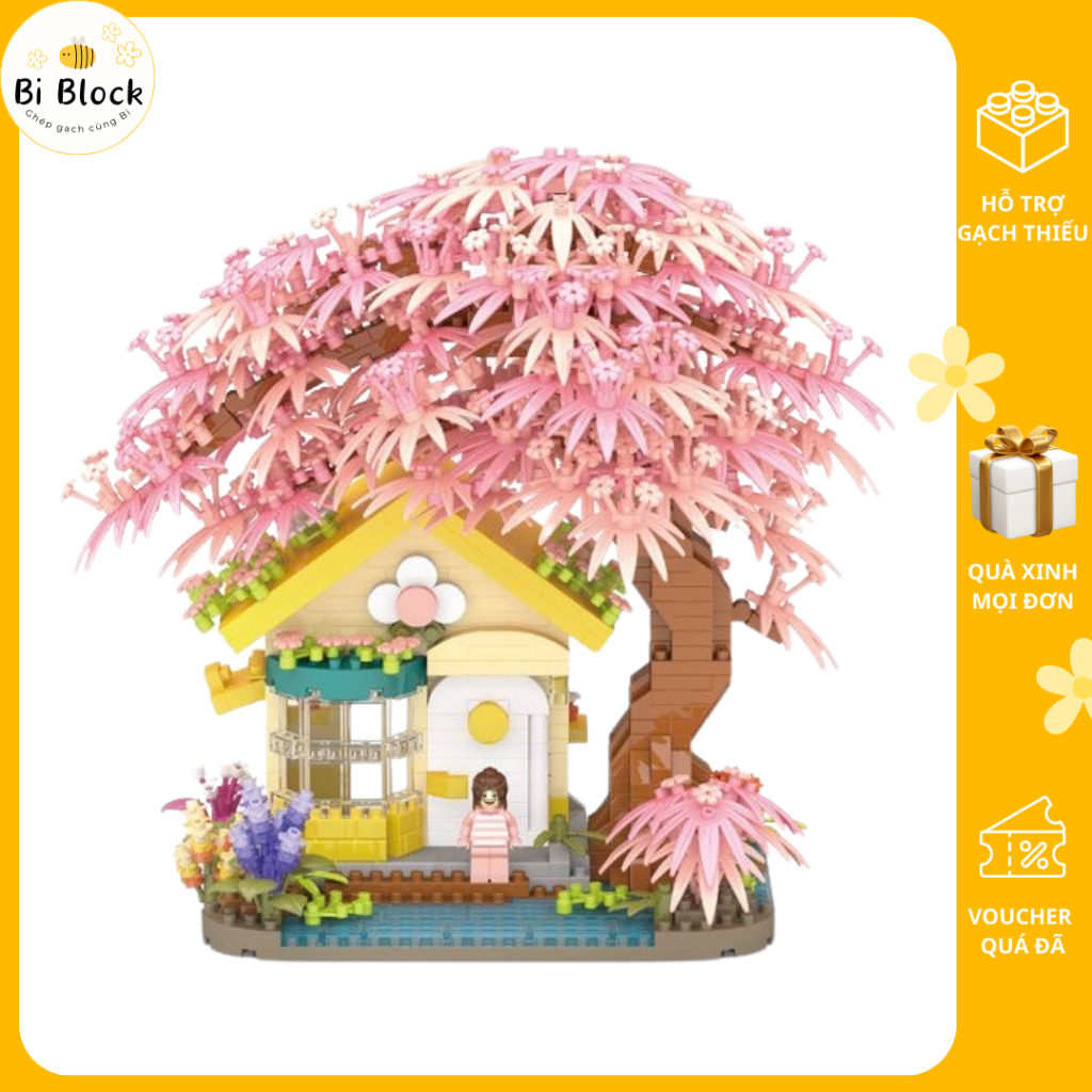 Bộ lắp ráp building blocks Cây Ước Wishing Tree Hoa Anh Đào Sakura Mô ...