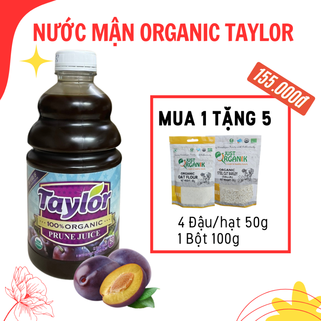 [TAYLOR] NƯỚC ÉP MẬN TAYLOR PRUNE HỮU CƠ 946ml hỗ trợ cải thiện chứng ...