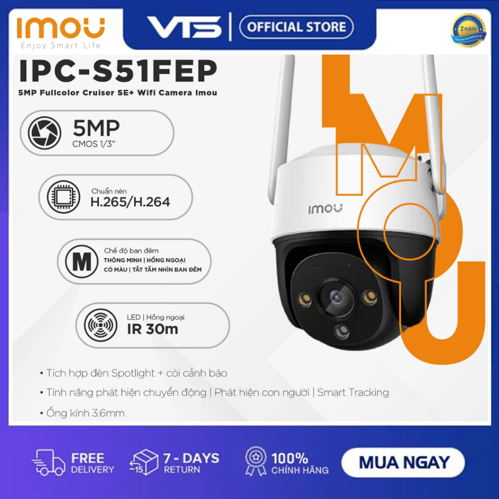 Camera Wifi IMOU CRUISER SE+ S51FEP 5MP, S41FEP 4MP, S31FEP 3MP, S21FEP ...