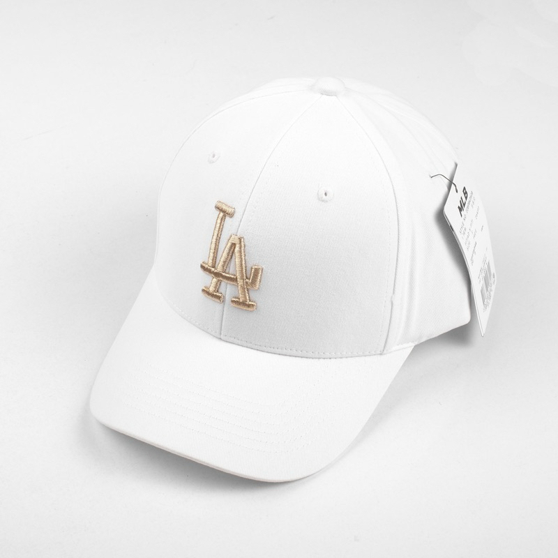 Mũ lưỡi trai MLB Meowist Unisex chất liệu vải Kaki Màu Trắng logo LA ...