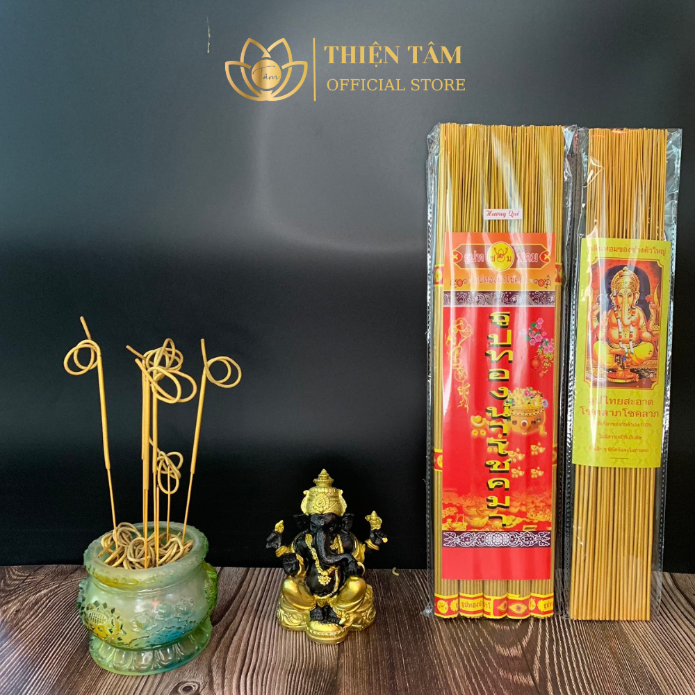 Túi 185 Nén Nhang Thần Tài Thái Lan- Nhang Vàng tài Lộc Ít Khói Cuốn ...