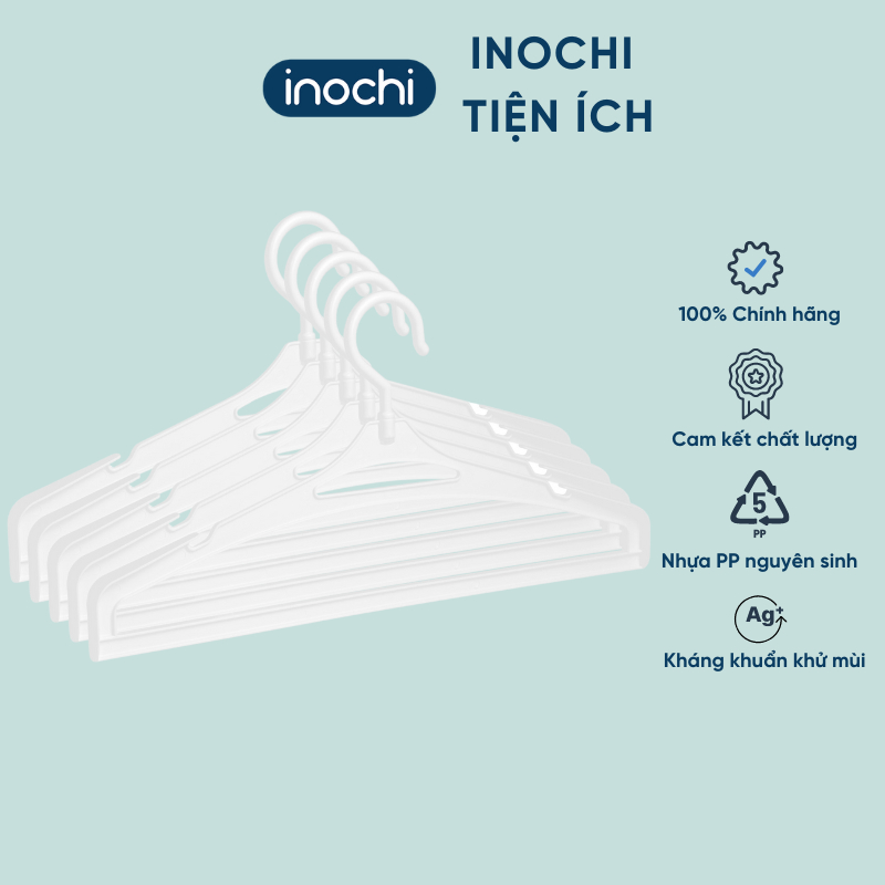 Set 5 móc áo NGƯỜI LỚN bền, tiện dụng tiêu chuẩn Nhật Inochi | Shopee ...
