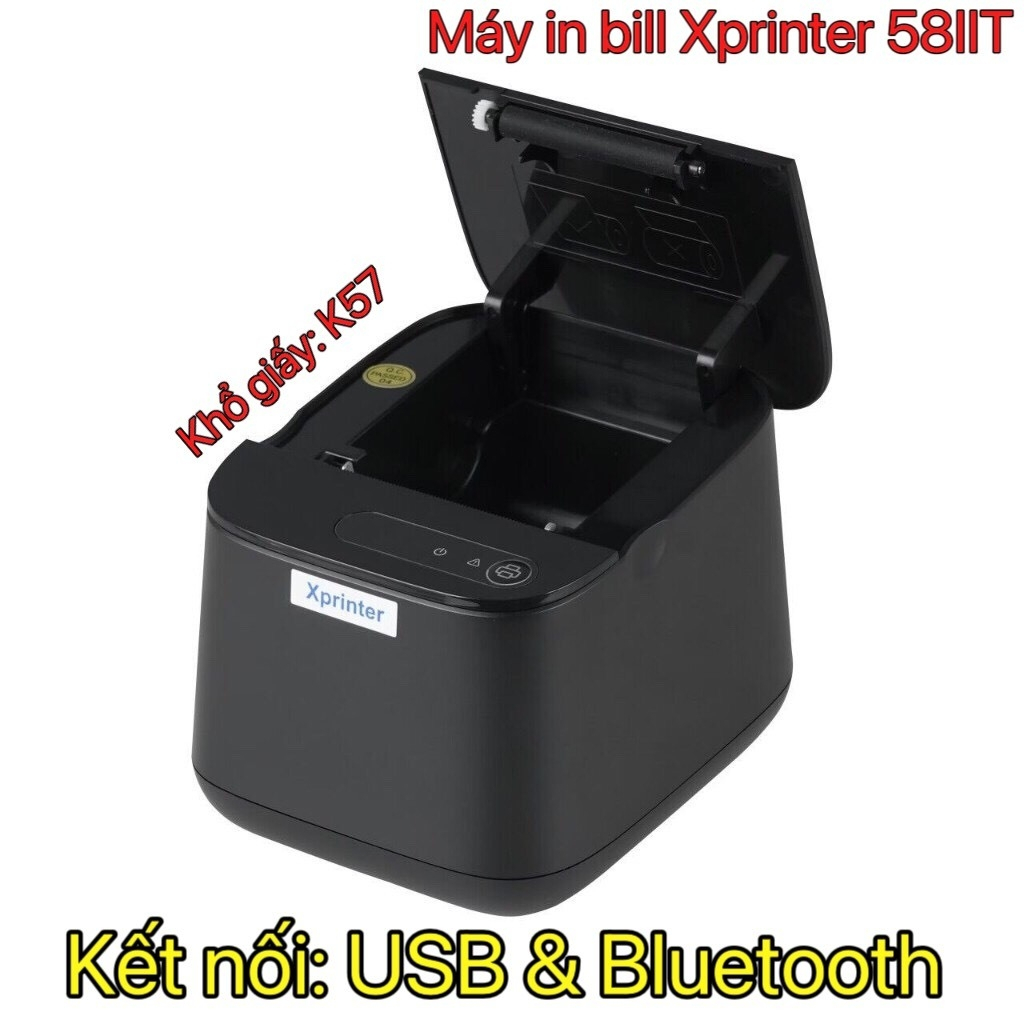 Máy in hóa đơn mini kết nối Bluetooth k58 Xprinter 58IIT, khổ giấy 58mm ...