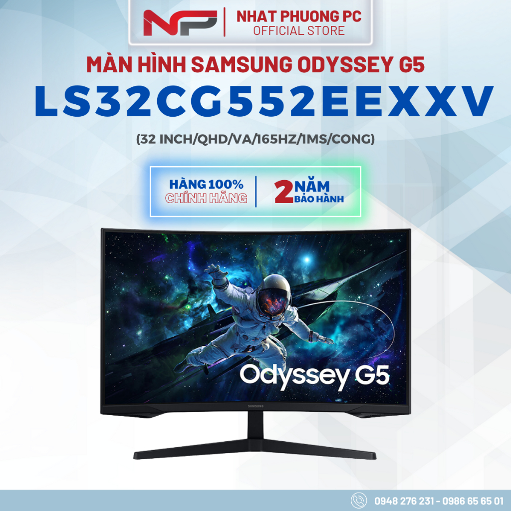 Màn Hình Cong Gaming Samsung Odyssey G5 G55C LS32CG552EEXXV 32" 2K VA ...