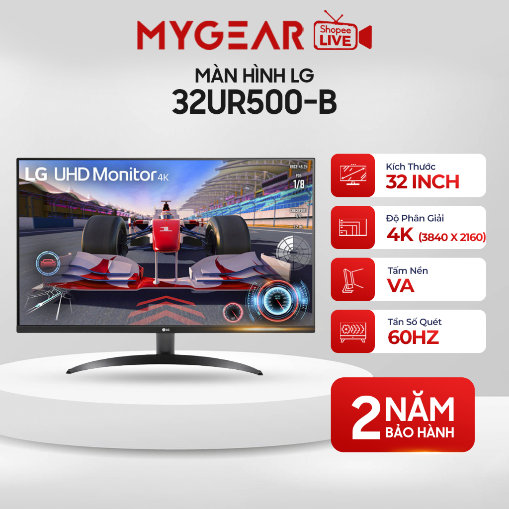[Voucher giảm 12% khi live] Màn hình máy tính LG 32UR500-B 32″ 4K VA 60Hz 4ms (HDMI, Display ...