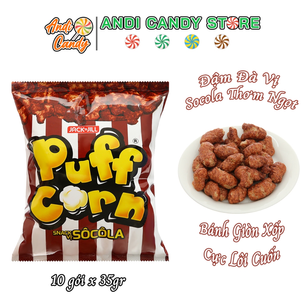 Bánh Snack Socola Puff Corn Jack'n Jill 10 Gói x 30g | Shopee Việt Nam