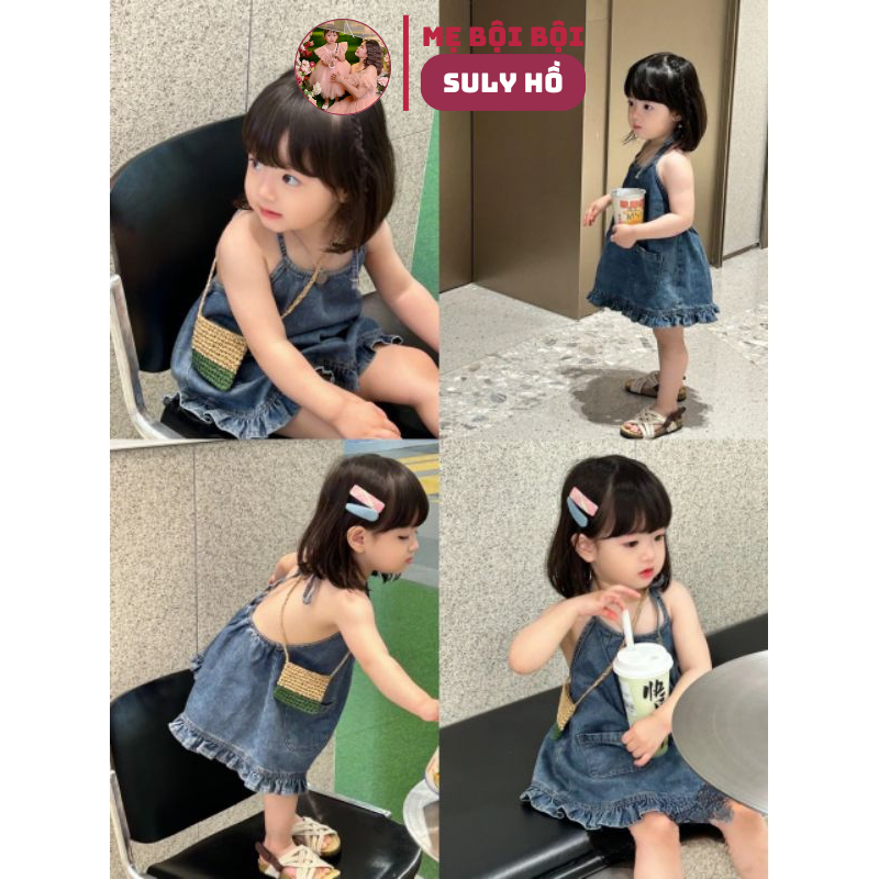 6 đến 21kg.váy xinh cho bé.váy tiểu thư.đầm hè cho bé gái.Váy jean cổ yếm viền bèo điệu đà cho ...