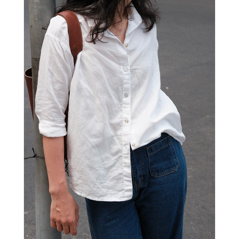 ÁIMEE- ÁO SƠ MI DÀI TAY LINEN | Shopee Việt Nam