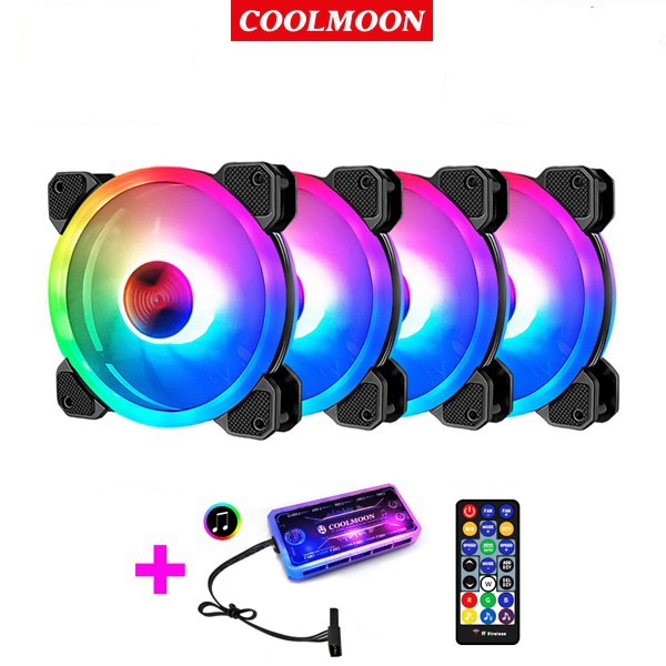 COMBO Quạt Tản Nhiệt, Fan Led RGB Coolmoon V1 - Hub - Remote COOLMOON ...