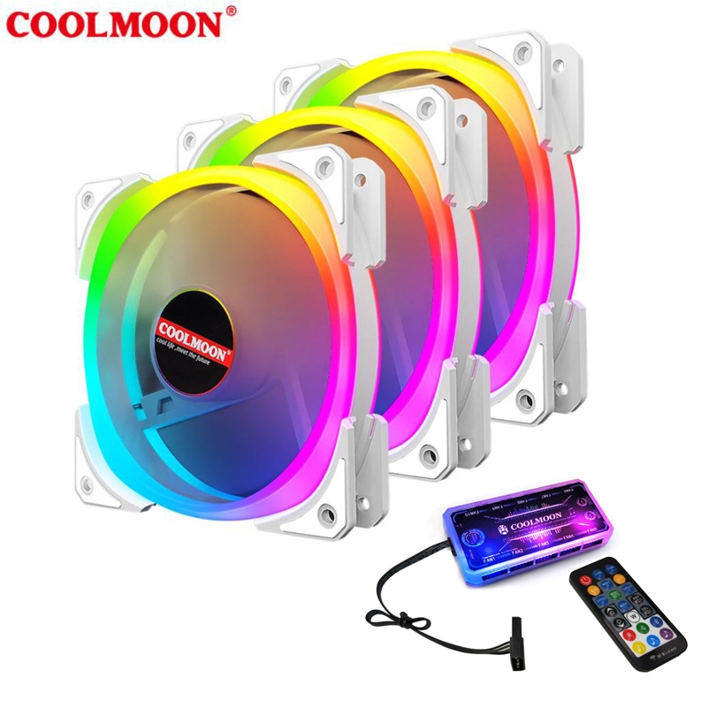 COMBO Quạt Tản Nhiệt, Fan Led RGB Coolmoon U2 - Hub - Remote COOLMOON ...