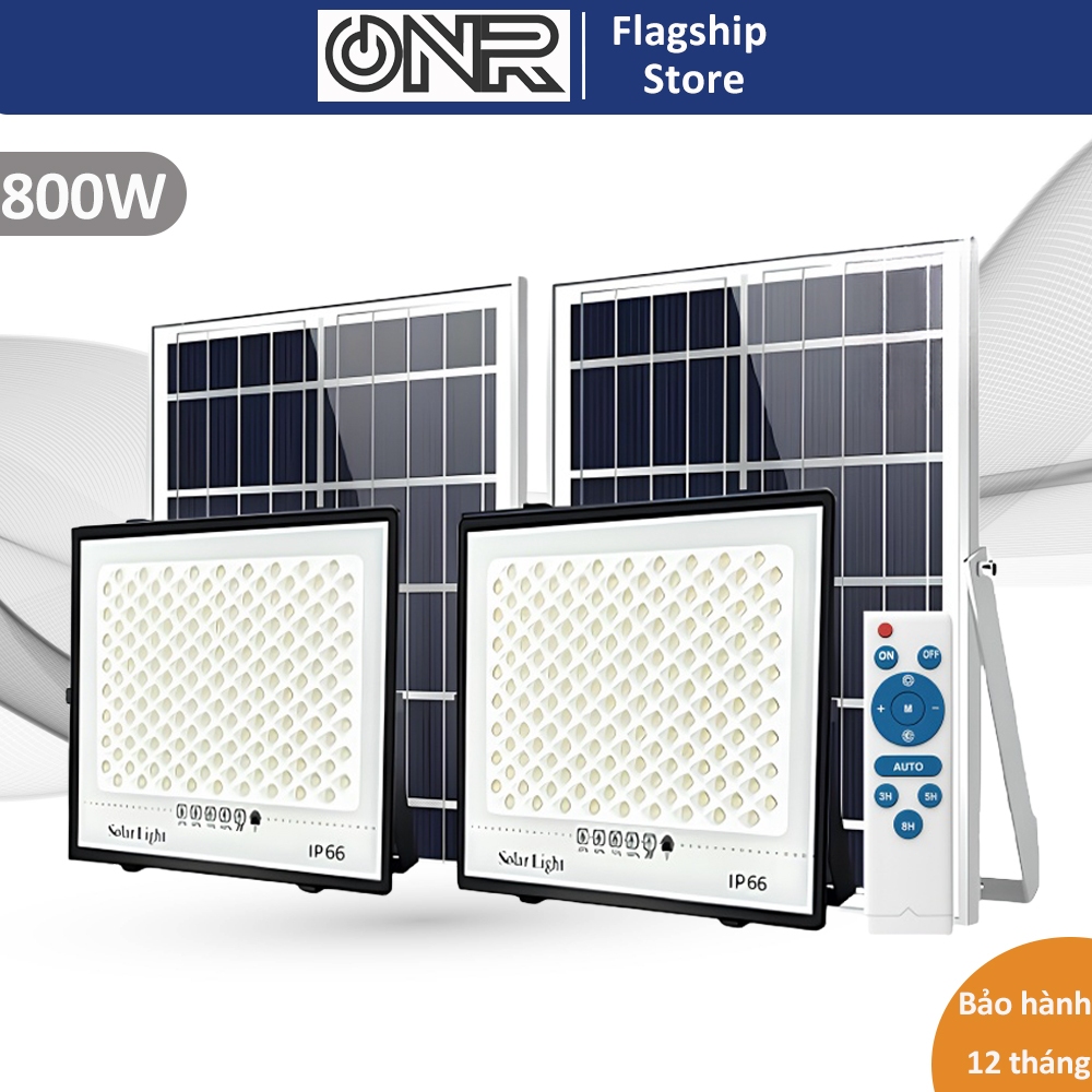 ONR Đèn năng lượng mặt trời 800W siêu sáng led trang trí cảm ứng sân vườn solar light IP67 ...