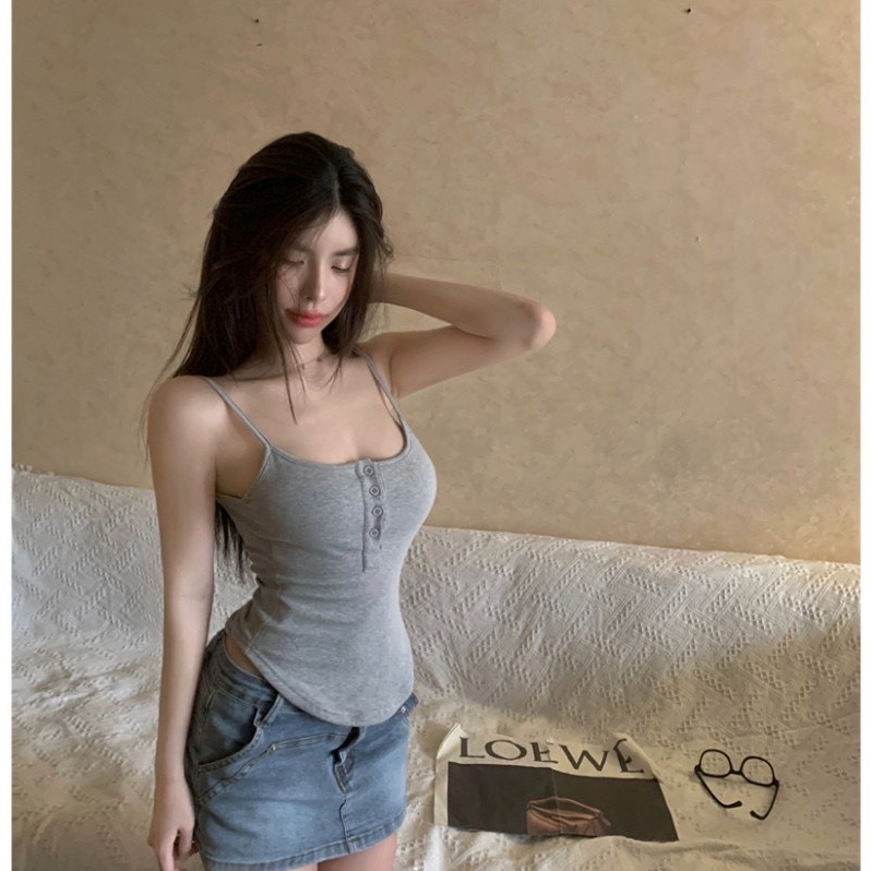 Áo hai dây thun croptop ôm KHÔNG CÓ MÚT NGỰC (KHUY , NƠ )phong cách Hàn Quốc CAMA STORE M526 ...