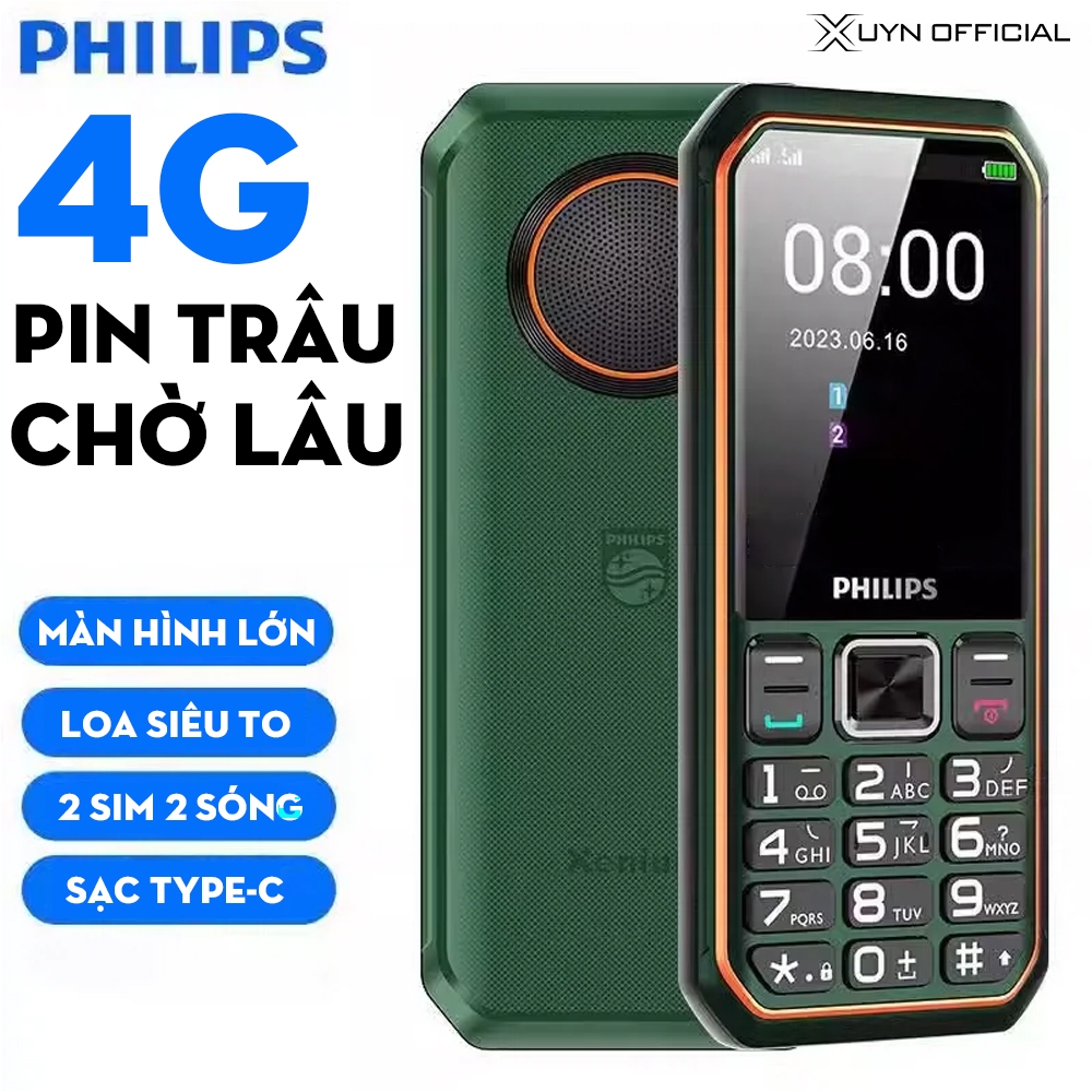 Điện Thoại (Không Camera) PHILIPS XENIUM E6260 - Dành Cho Người Già, Loa to, Phiên Bản 4G+ Toàn ...