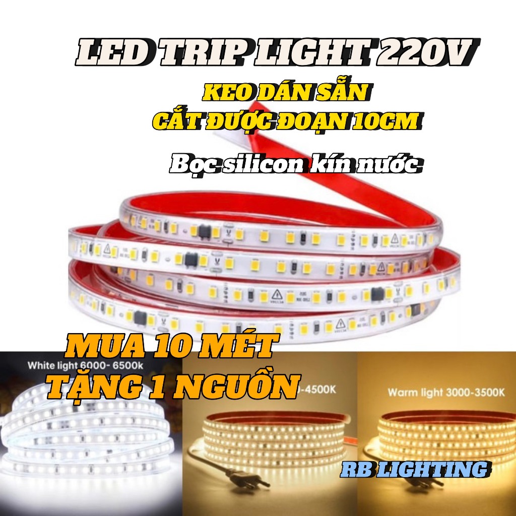 Led dây trắng, vàng, trung tính 220V siêu sáng, hắc trần, trang trí nội ...