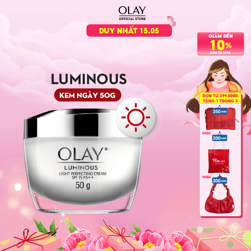 Kem Dưỡng Ẩm Ban Ngày Sáng Da Ngăn Tia UV SPF15 PA++ OLAY LUMINOUS 50G | Shopee Việt Nam