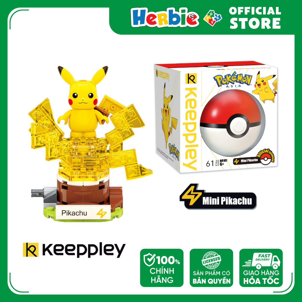Đồ Chơi Lắp Ráp KEEPPLEY Pokemon Mini Pikachu B0101 - Herbie Toys ...