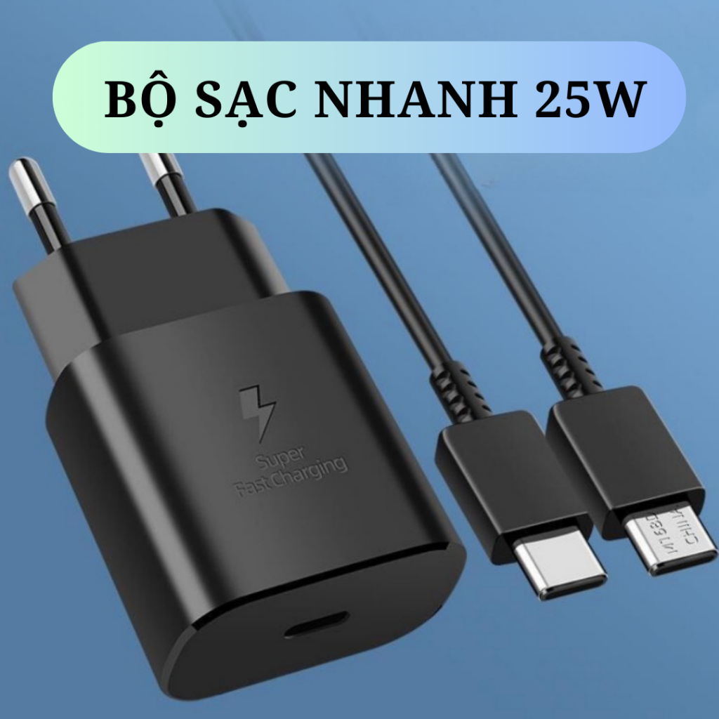 Bộ sạc nhanh 25W QC4.0 dây sạc type-C to type-C dùng cho note 10 10 plus s20 s22 | Shopee Việt Nam
