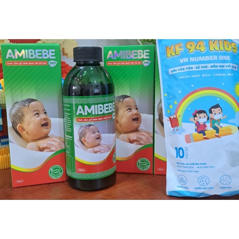 [Chính hãng] Set 2 chai Amibebe Pro 400ml nước tắm rôm sảy cho bé ...