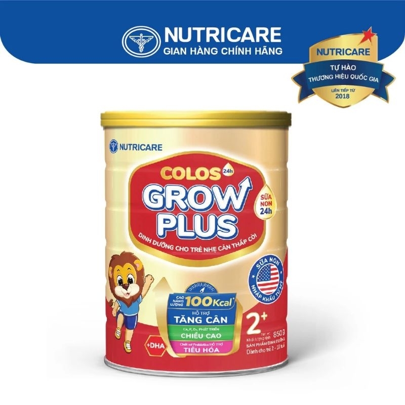Sữa bột Colos Grow Plus 2+ lon 850g Nutricare | Shopee Việt Nam