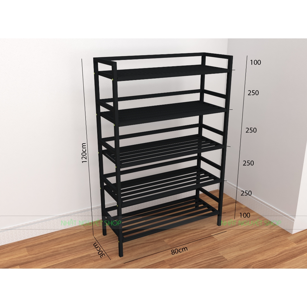 Kệ sắt 5 tầng Dài (80-100-120)cm, Rộng 30cm, Cao 120cm, thép hộp 20mm ...