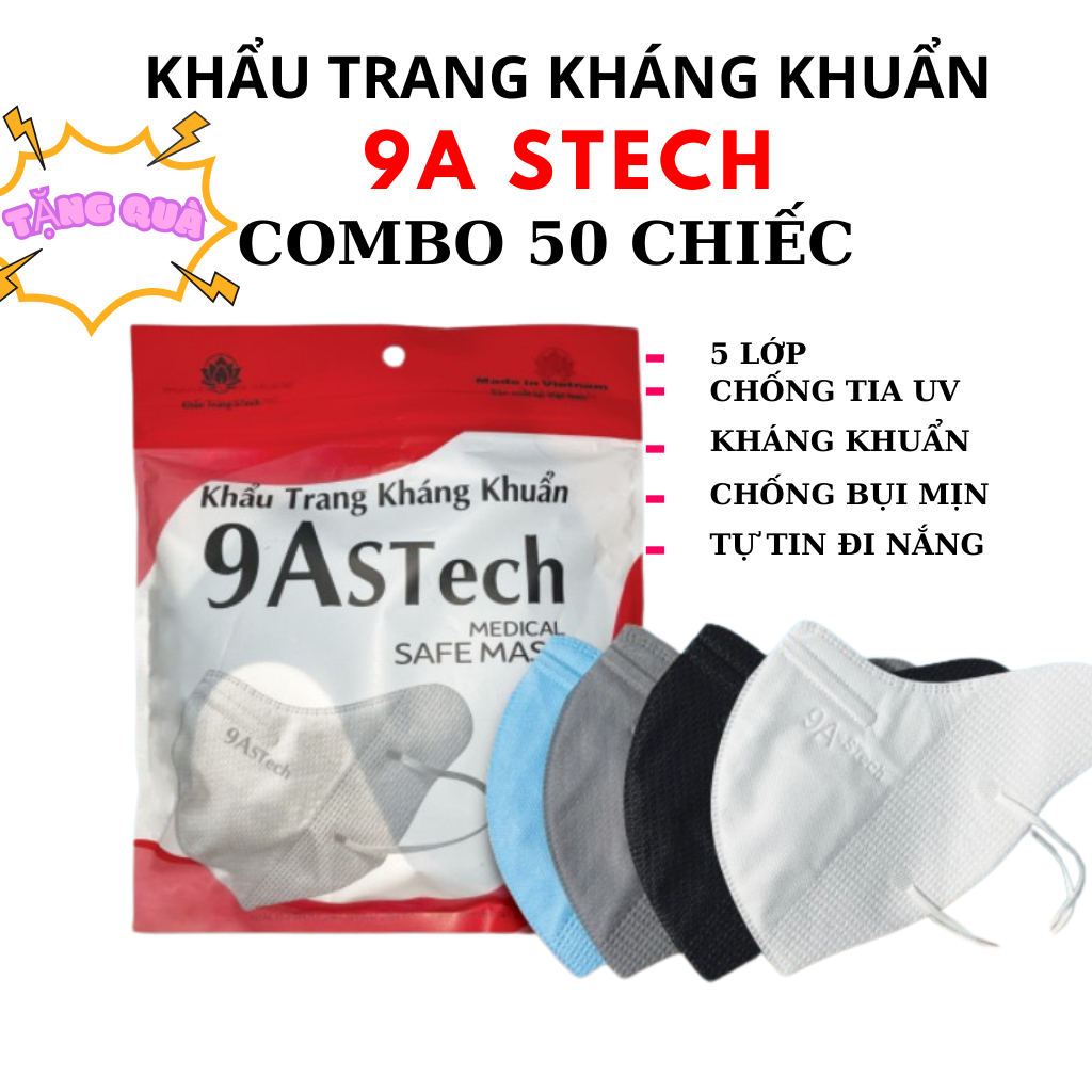 100 CHIẾC KHẨU TRANG 9A STECH , Khẩu trang 5 lớp kháng khuẩn chống nắng toàn diện từ 65 ký trở ...