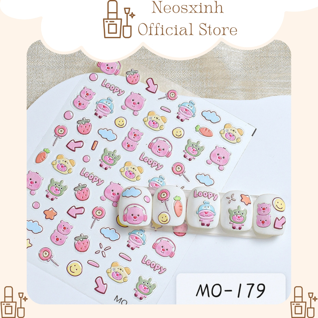 Sticker Dán Móng Tay Loopy Cute Nổi - Hình Dán Móng - Neosxinh Nails ...