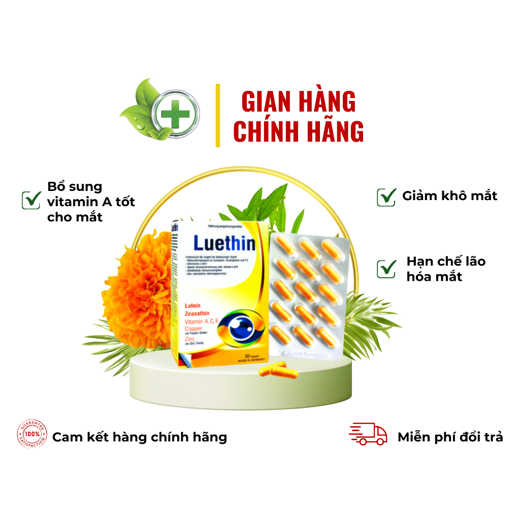 LUETHIN - Bổ sing vitamin A tốt cho mắt, hạn chế khô mắt, lão hóa mắt ...