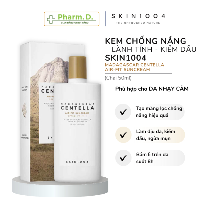 Kem chống nắng Skin1004 Centella nâng tone kiềm dầu không bóng nhờn ...