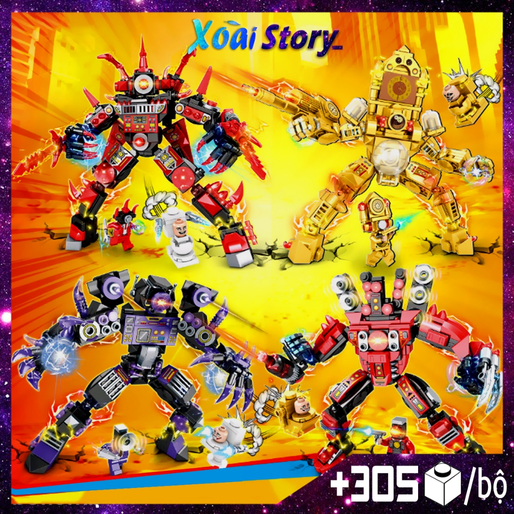 Đồ chơi lắp ráp mô hình Skibidi Toilet Titan mã 3069 các nhân vật trong ...