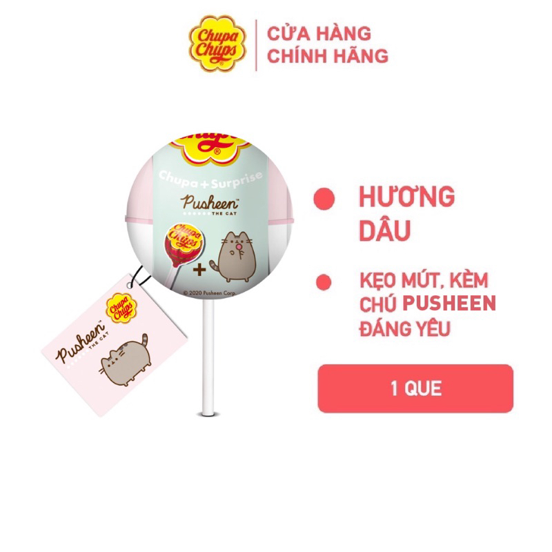 Kẹo Mút Chupa Chups con mèo Pusheen hương dâu | Shopee Việt Nam