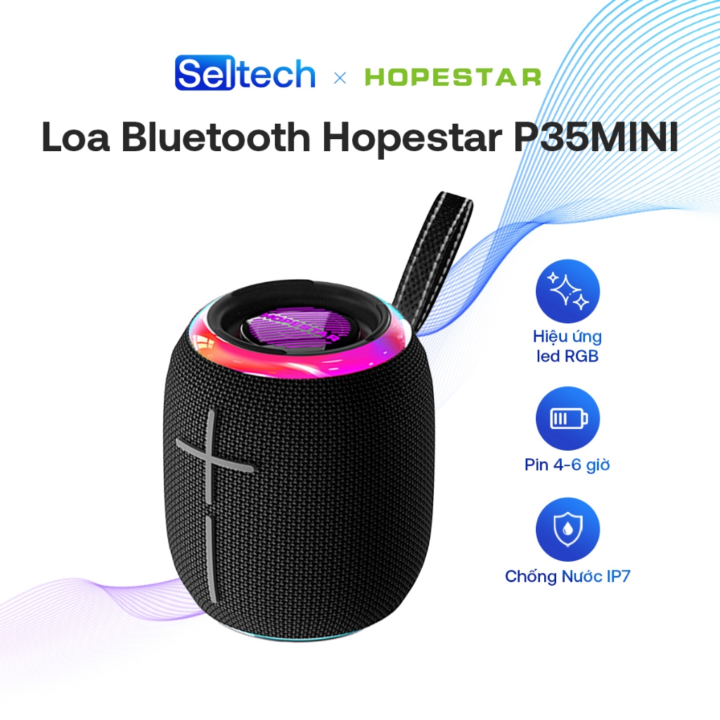 Loa Bluetooth Hopestar P35 Mini, Công Suất 10W Bass Mạnh, Đèn Led Nhiều ...
