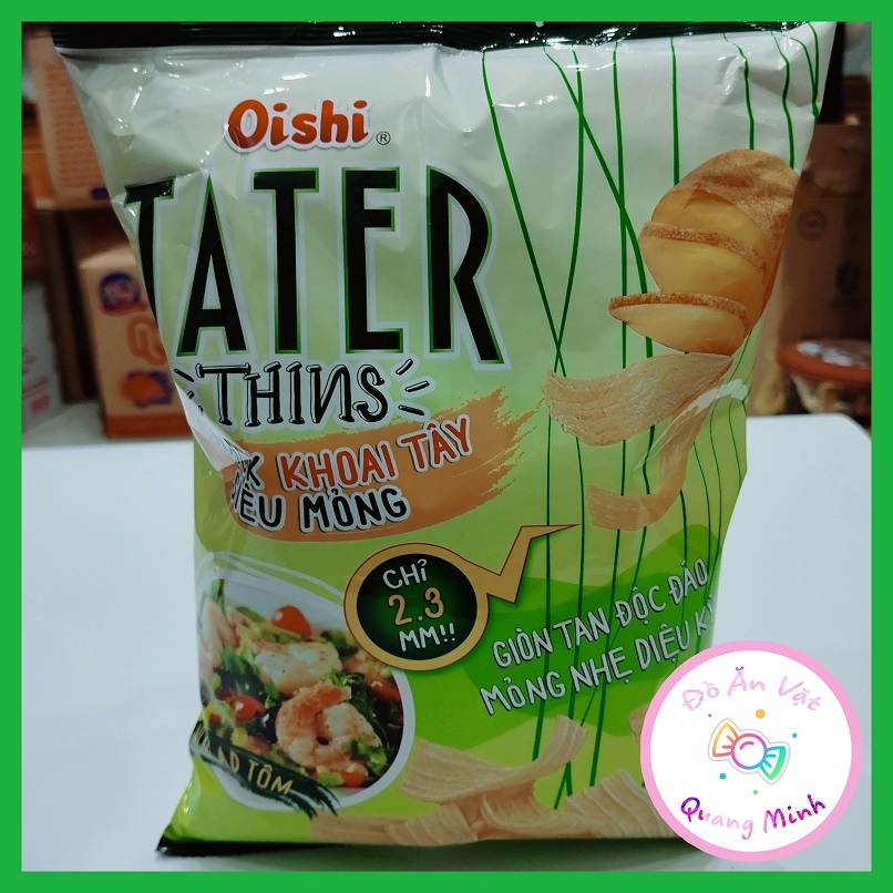 Bim bim Oishi Snack khoai tây siêu mỏng TATER thins vị Salat tôm gói ...