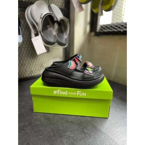 Crocs độn đế form hàn hình găn xinh, Cross Sandal nữ đế cao, tặng kèm ...