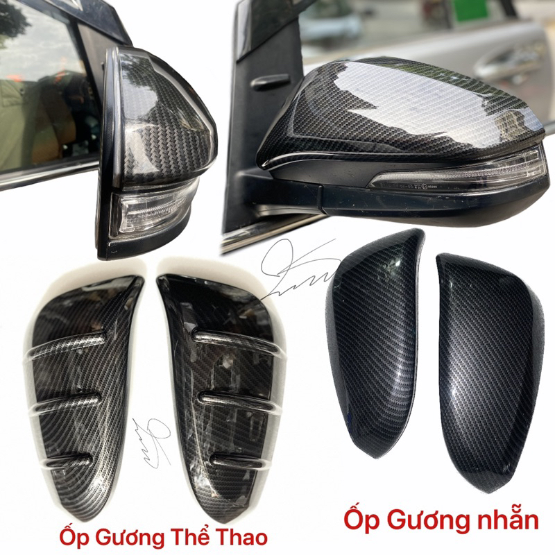 Ốp gương chiếu hậu xe innova cross 2024 2025 2026 2027 Carbon dán trang ...